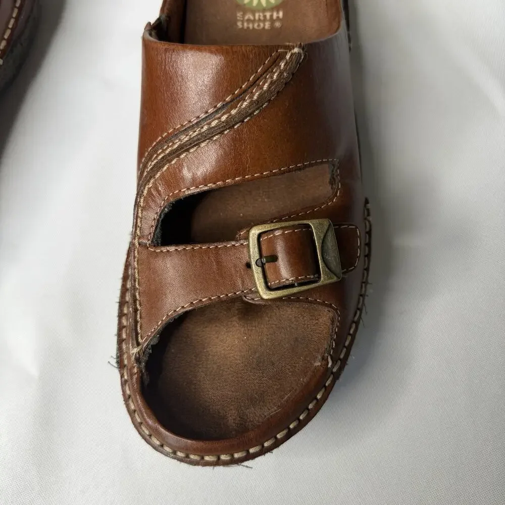 Earth | Shoes | Vintage Earth Shoes Yukon Leather Slide Sandals With ...